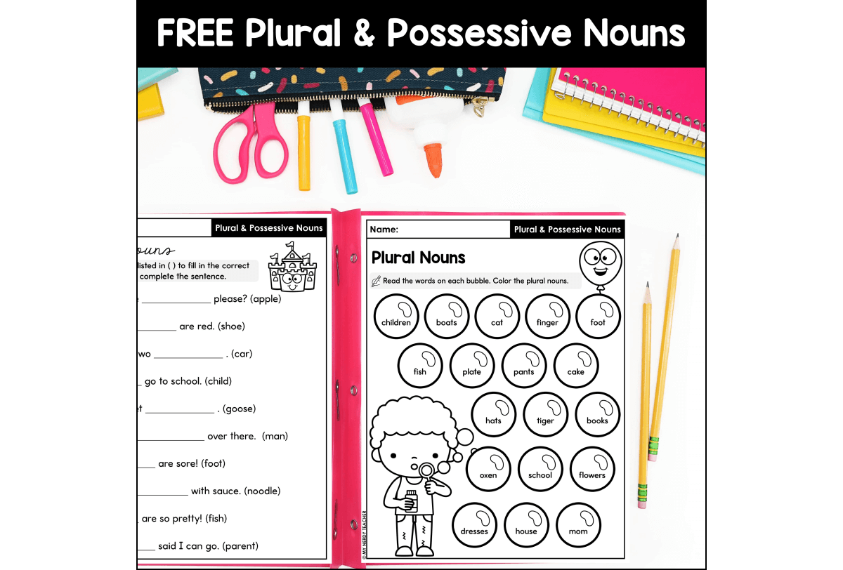 FREE Grammar Worksheets - Plural and Possessive Nouns – My Nerdy Teacher