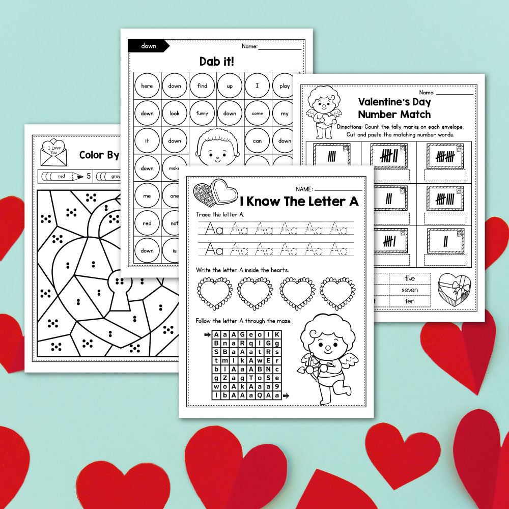 FREE Valentine's Day Worksheets For Preschool – My Nerdy Teacher