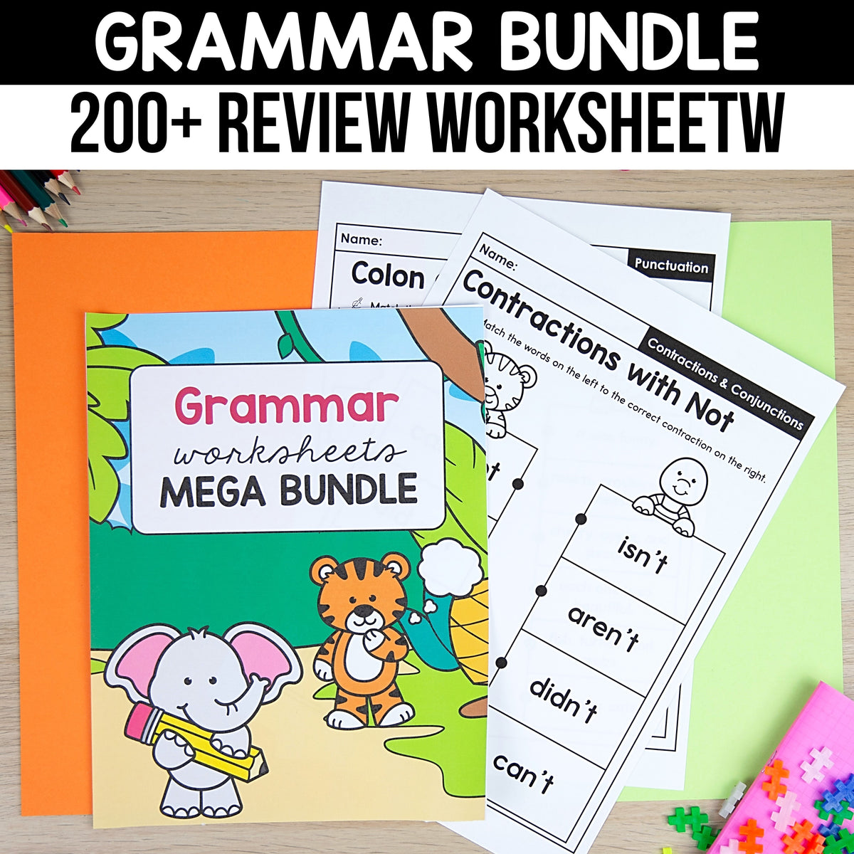 Grammar Worksheets MEGA BUNDLE K-2nd Grade – My Nerdy Teacher