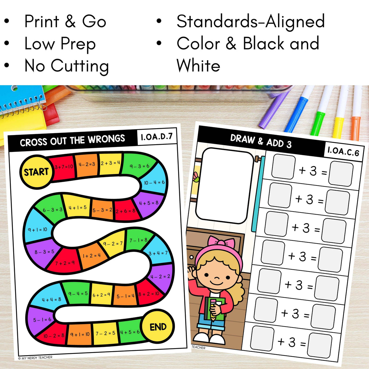 1st Grade Math Games by Standard - CCSS Aligned - No Prep – My Nerdy ...
