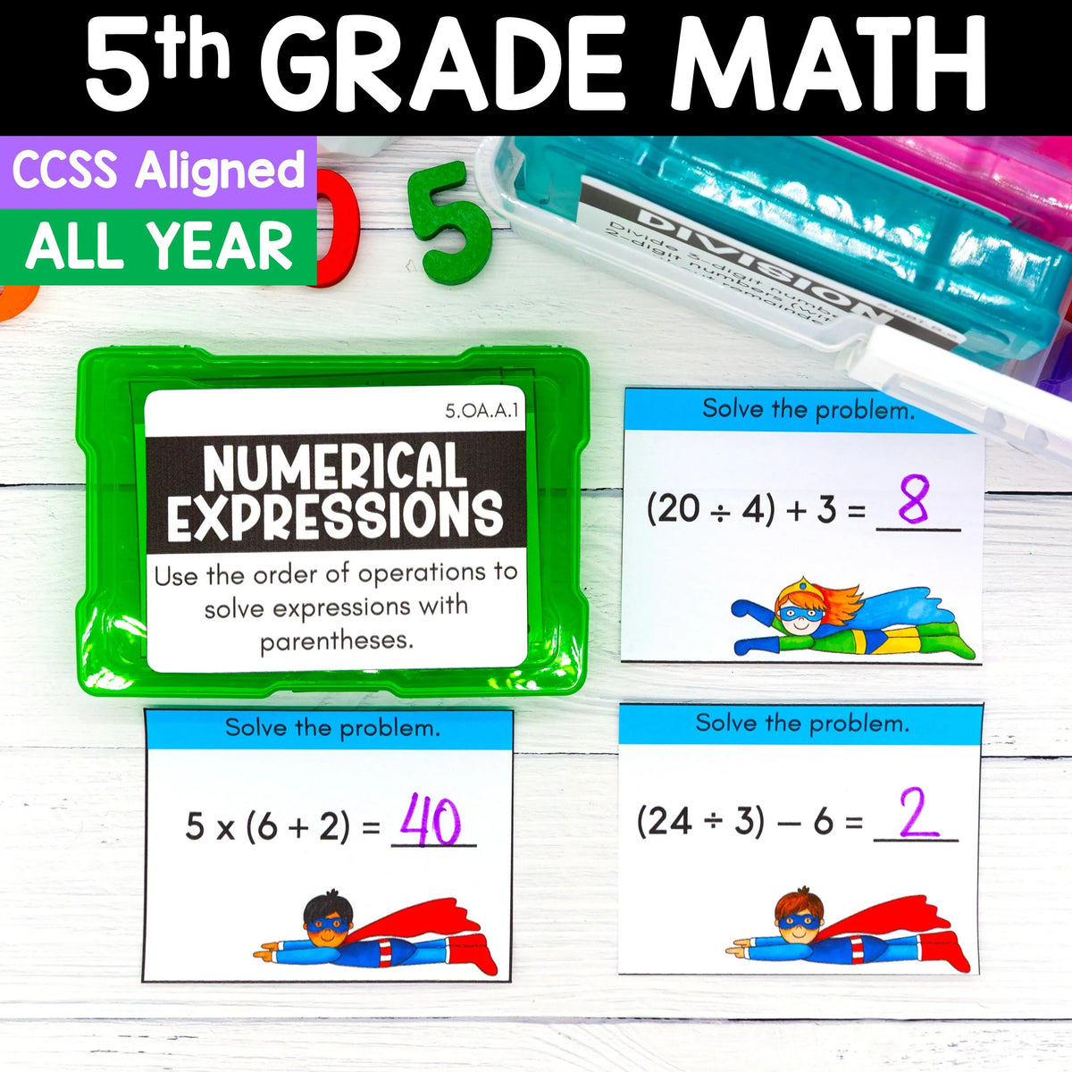 5th Grade Math Task Cards - CCSS Aligned – My Nerdy Teacher
