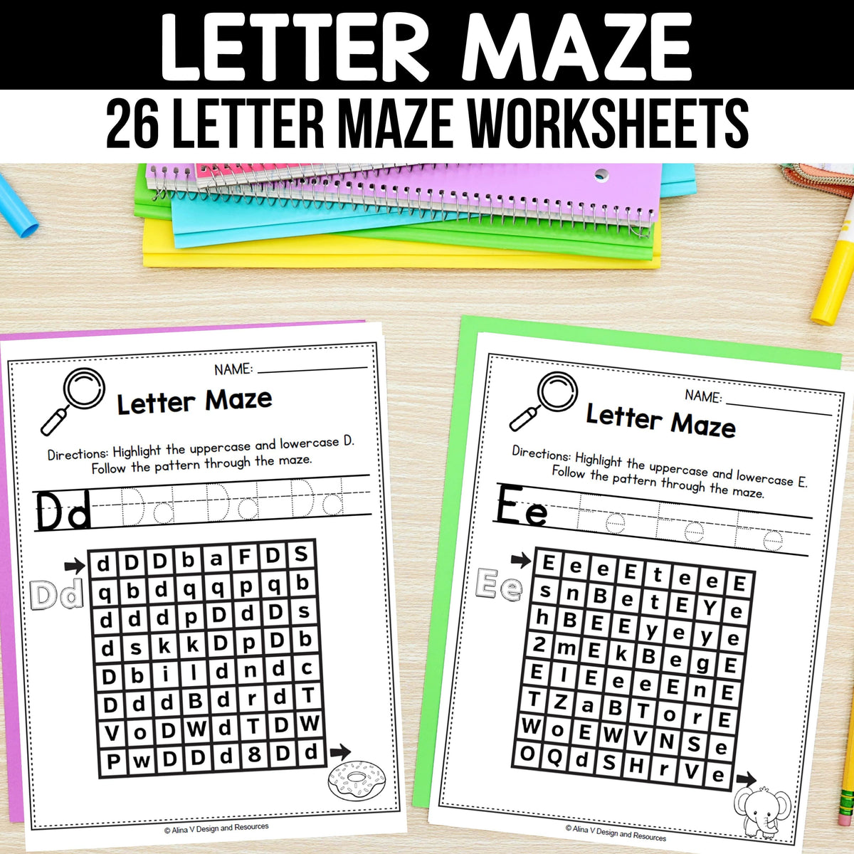 Alphabet Letter Maze Worksheets – My Nerdy Teacher