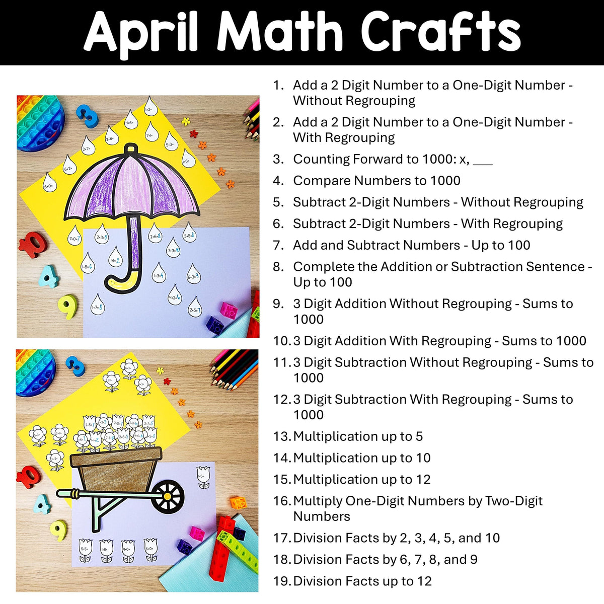 Math Crafts YEAR-LONG MEGA BUNDLE K-4th Grade – My Nerdy Teacher