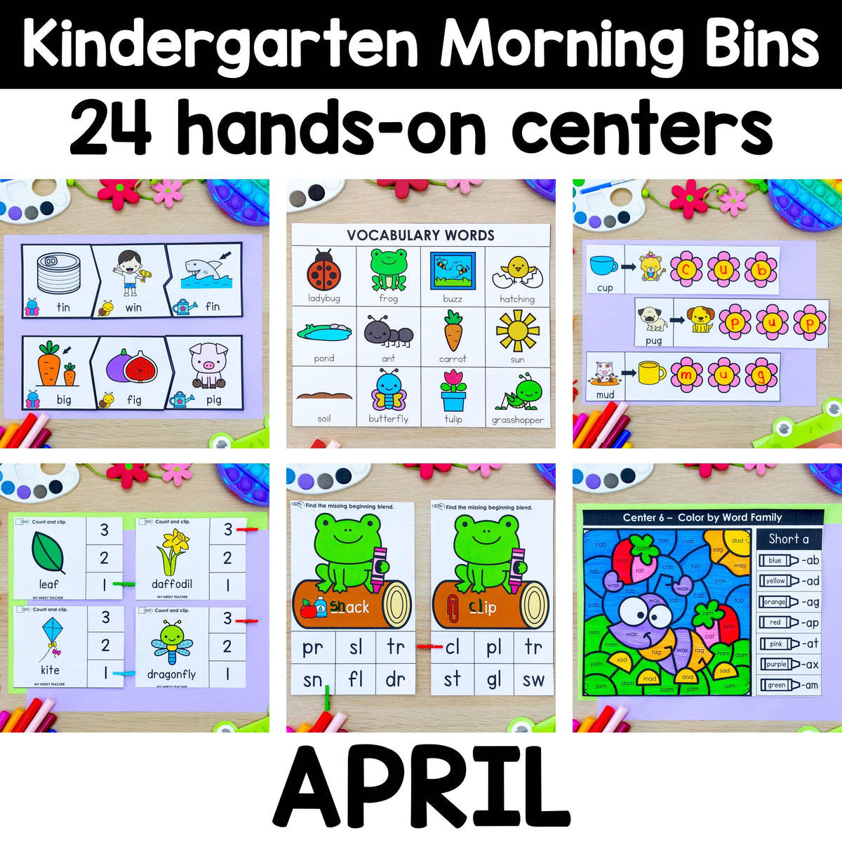 April - Kindergarten Morning Bins – My Nerdy Teacher