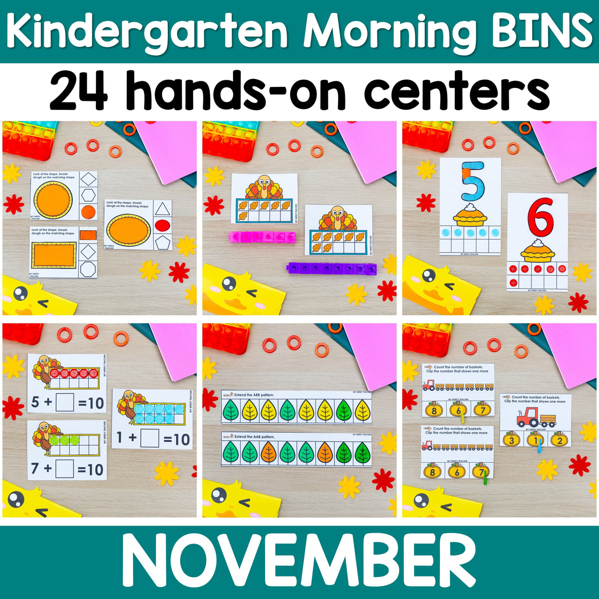 November - Kindergarten Morning Bins – My Nerdy Teacher