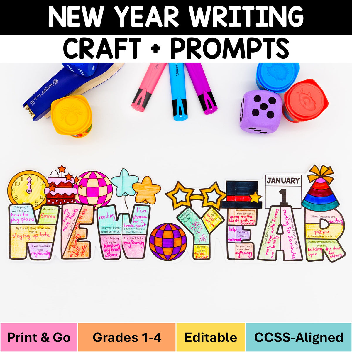 New Year Writing Craft Writing Prompts and Bulletin Board – My Nerdy ...