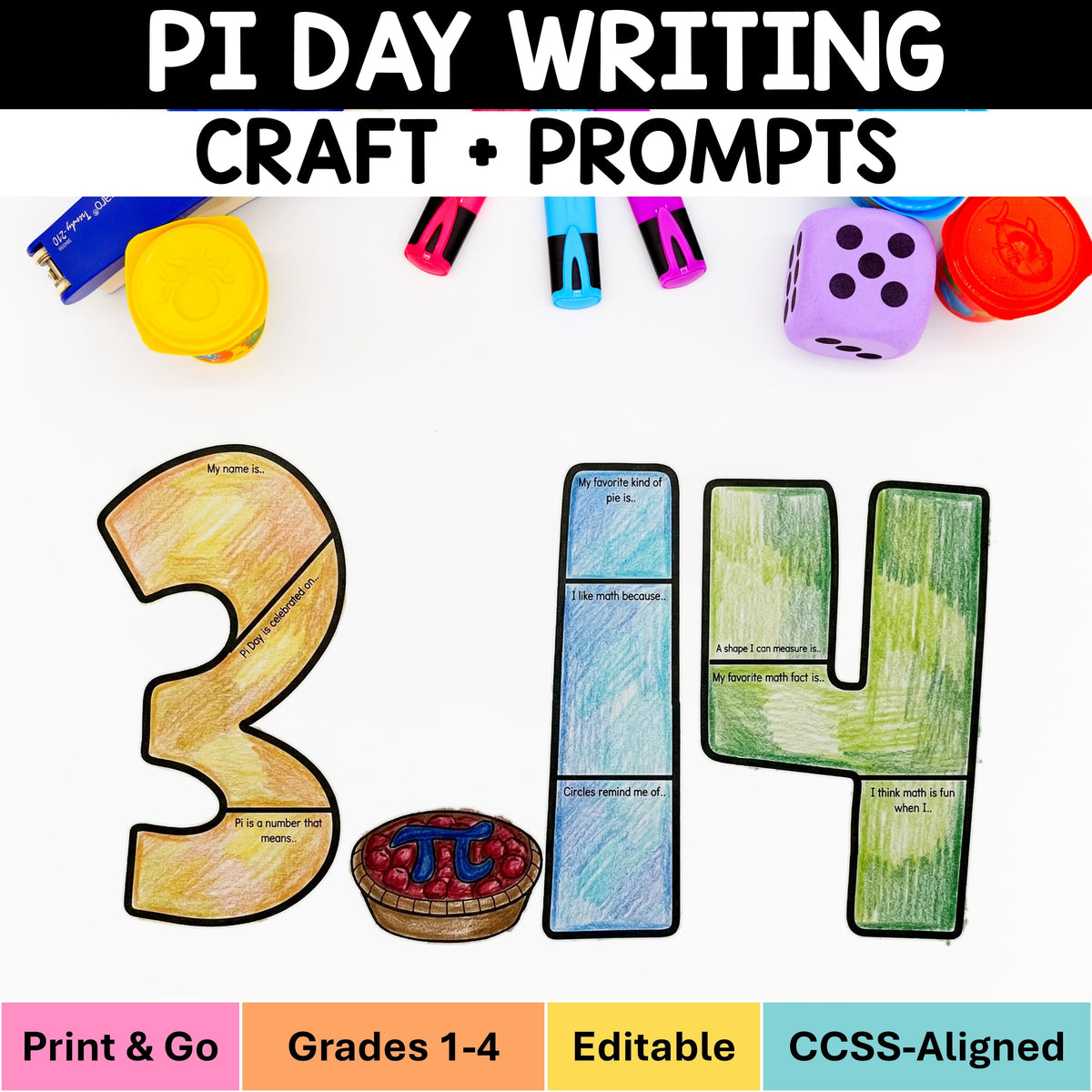 Pi Day Writing Craft Writing Prompts and Bulletin Board – My Nerdy Teacher