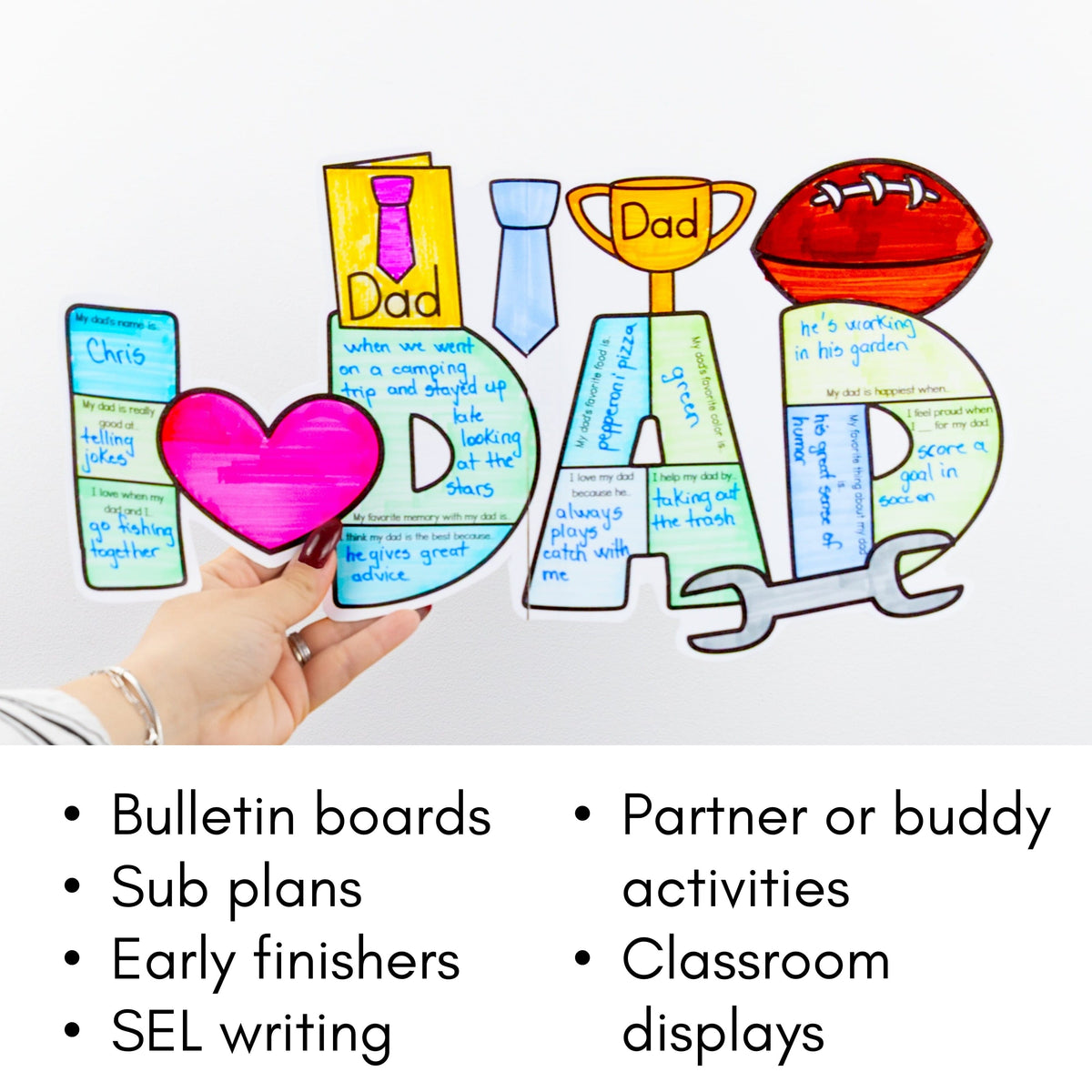 Father’s Day Writing Craft Writing Prompts and Bulletin Board – My ...