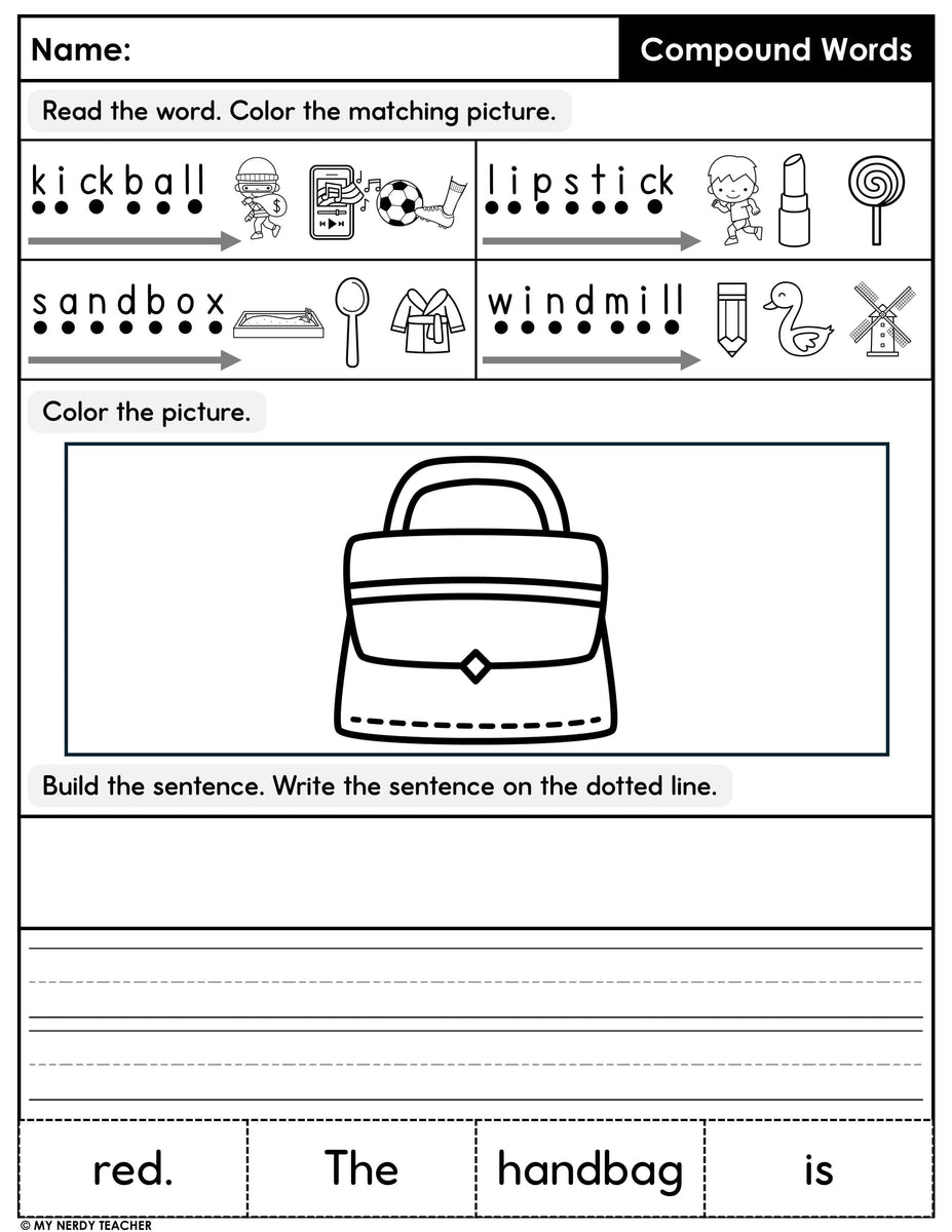 Read, Color, Build & Write Decodable Sentences – My Nerdy Teacher