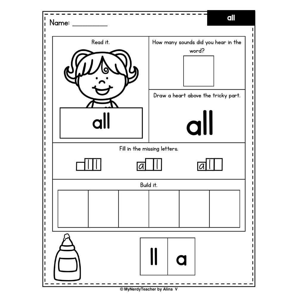 Sight Words Practice Worksheets - Heart Words - SOR Aligned - Set 2 ...