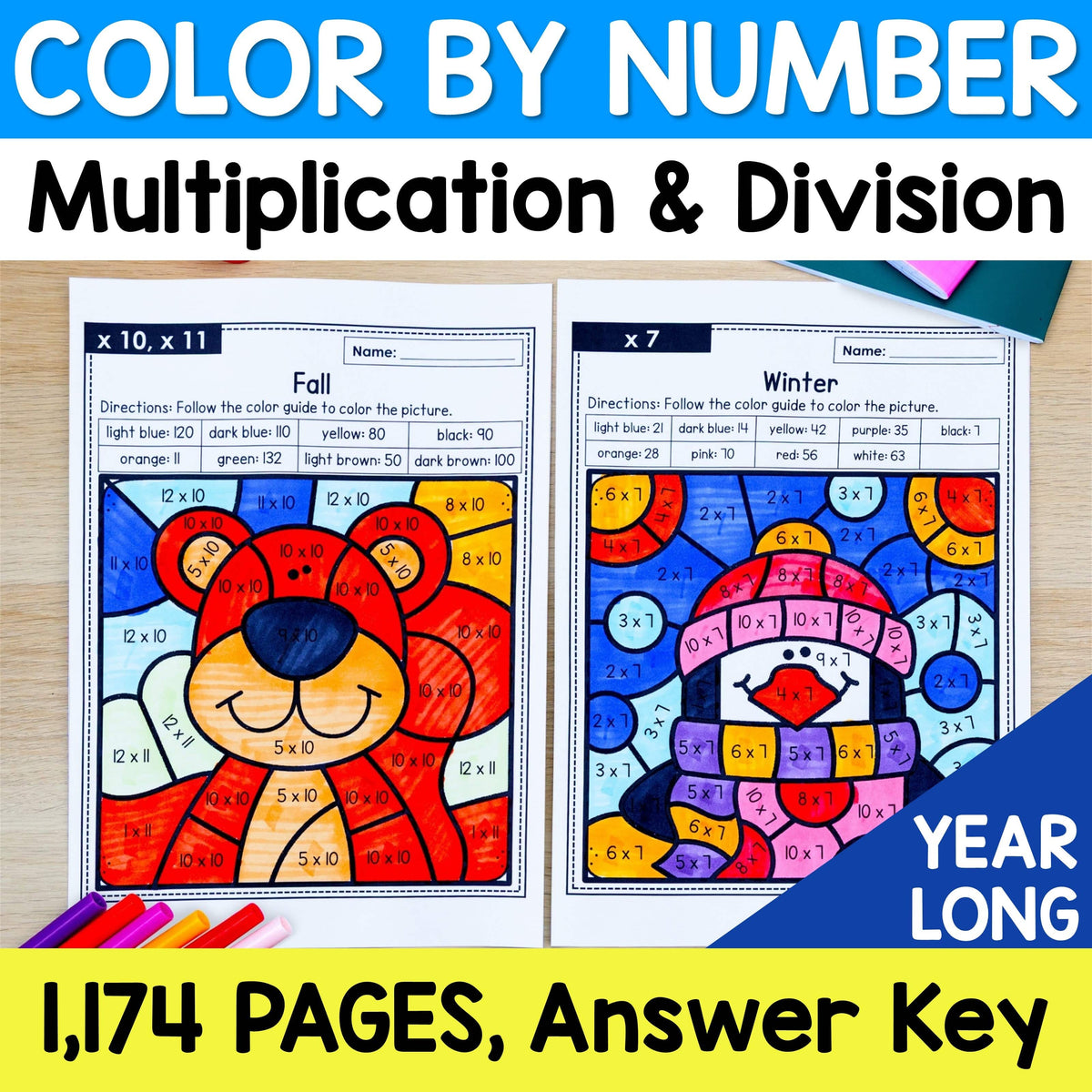 1000+ Color by Number - Multiplication & Division – My Nerdy Teacher