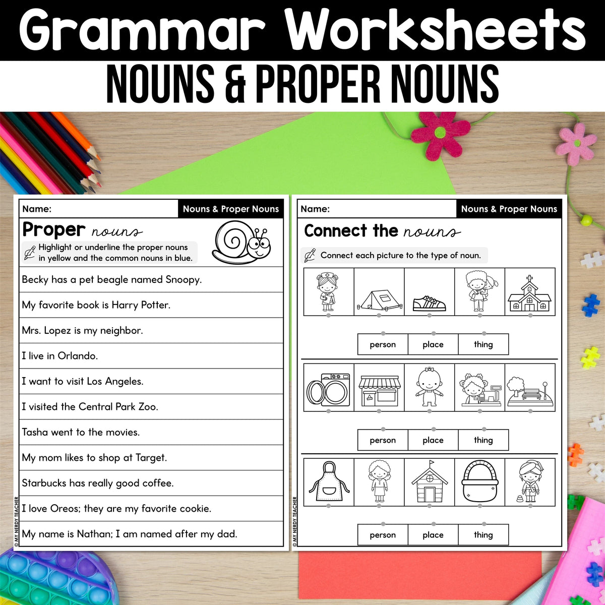 Grammar Worksheets MEGA BUNDLE K-2nd Grade – My Nerdy Teacher