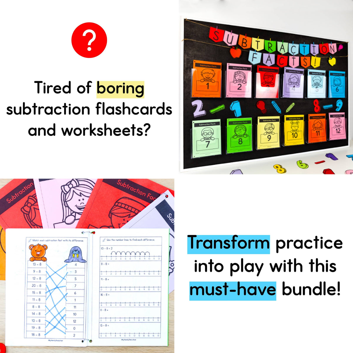 Subtraction Facts Mini Books MEGA BUNDLE Numbers 0 to 12 – My Nerdy Teacher