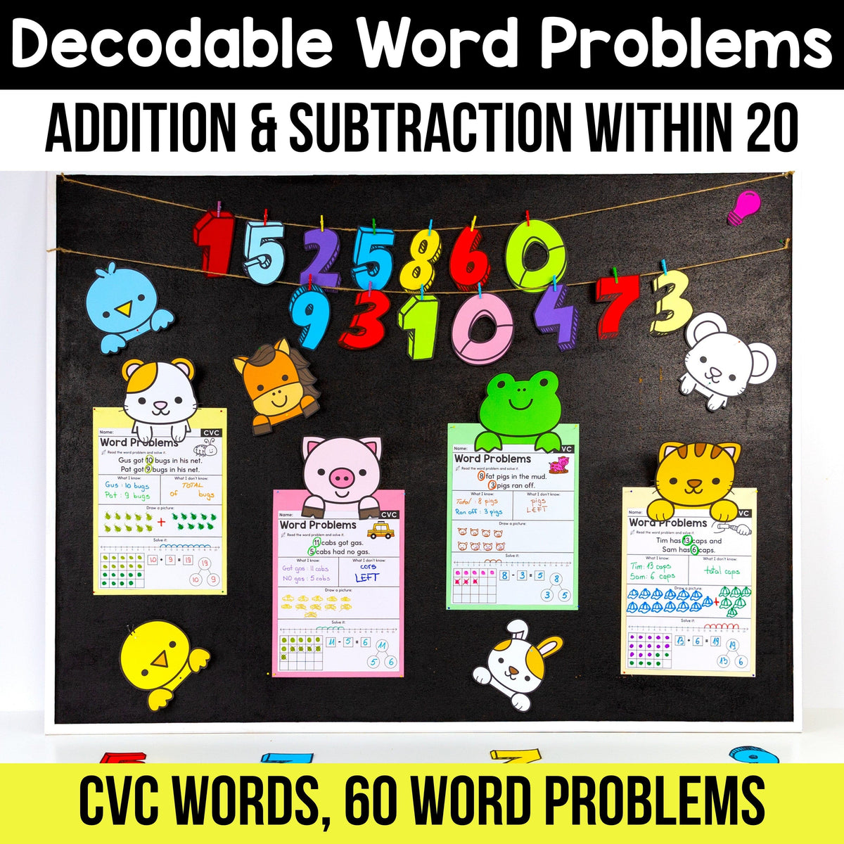 360 Decodable Word Problems MEGA BUNDLE - CVC Words, Blends, Digraphs ...