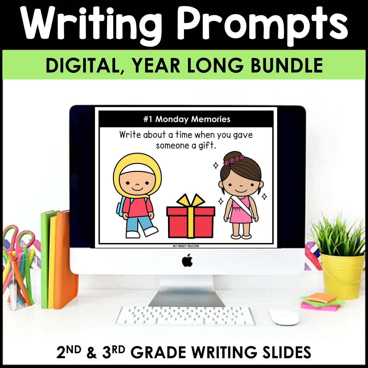 Morning Work Writing Prompts 2nd-3rd Grade YEAR LONG BUNDLE - Editable ...