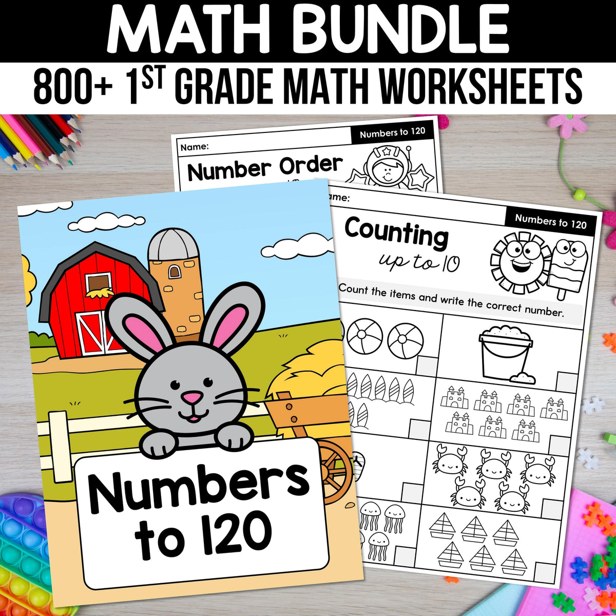 1st Grade Math Worksheets MEGA BUNDLE – My Nerdy Teacher