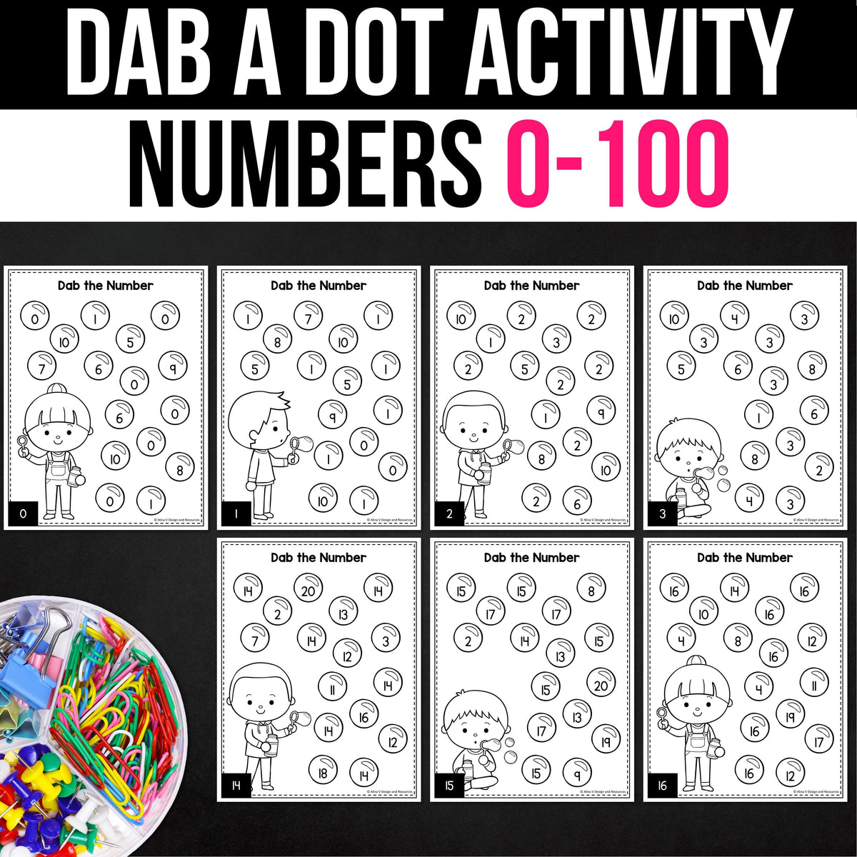 Dab a Dot Numbers 0-100 – My Nerdy Teacher
