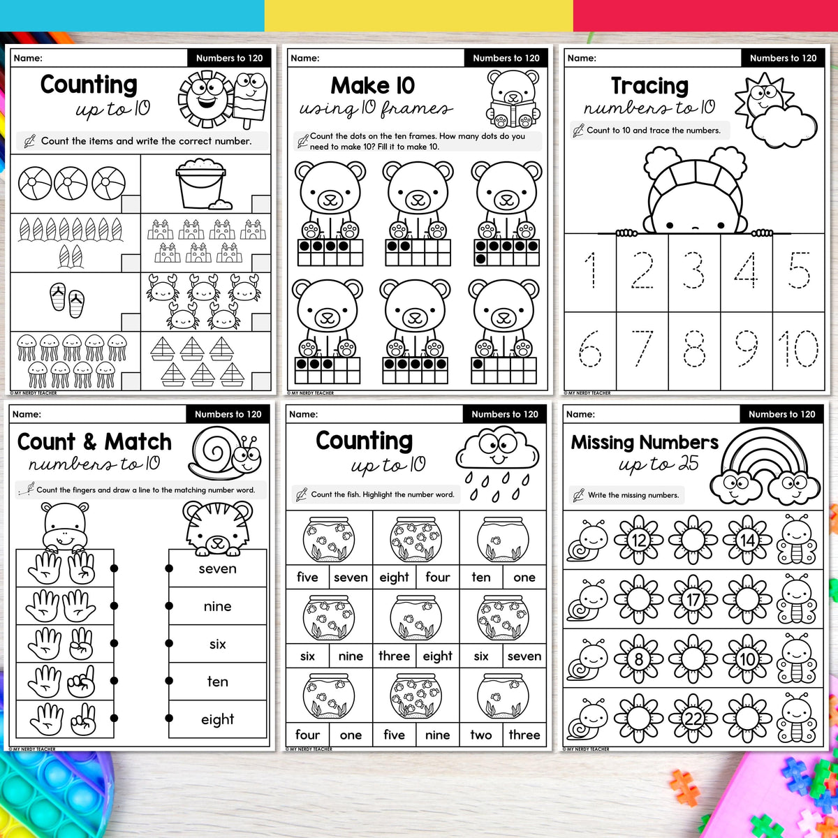 1st Grade Math Worksheets MEGA BUNDLE – My Nerdy Teacher