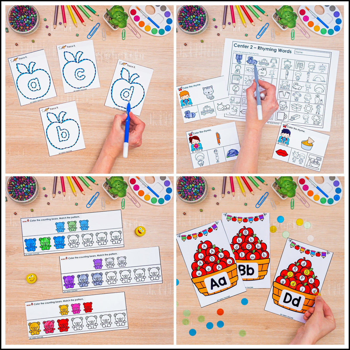 Kindergarten Morning Bins - YEAR LONG - GROWING BUNDLE – My Nerdy Teacher