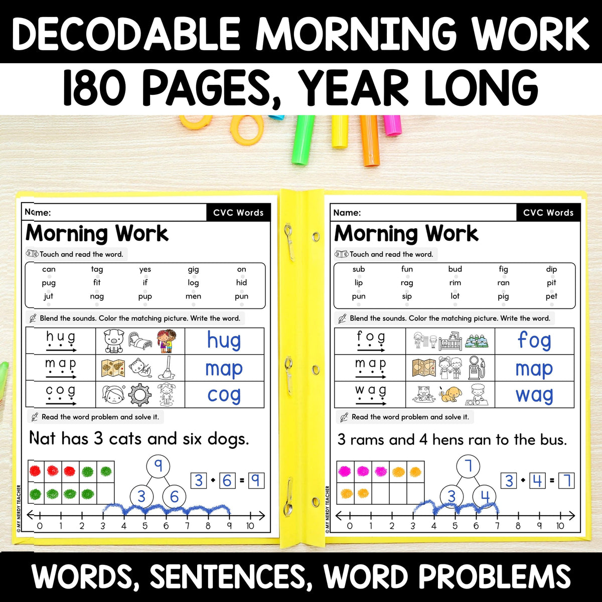 Morning Work - Decodable Words, Sentences and Word Problems to 10 – My ...