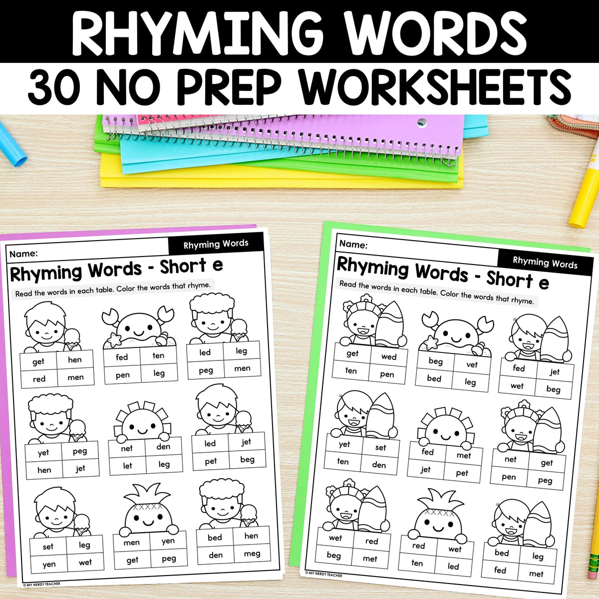 Rhyming Words Worksheet Rhyming Worksheets: Create With Storyboard