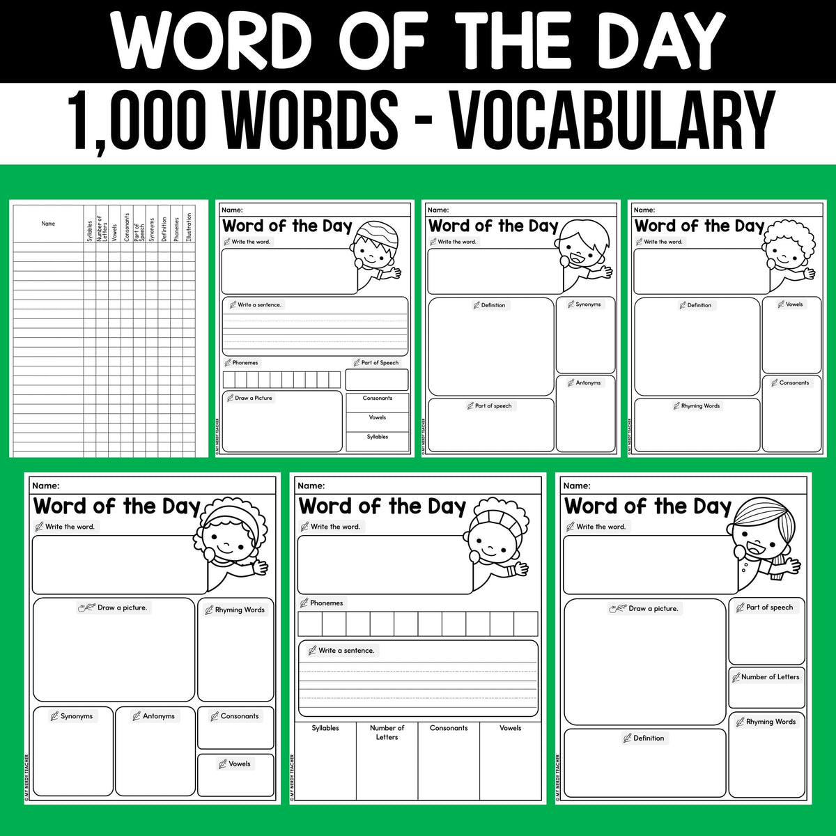 Word of the Day - 1,000+ Words, Assessments and Vocabulary Activities ...