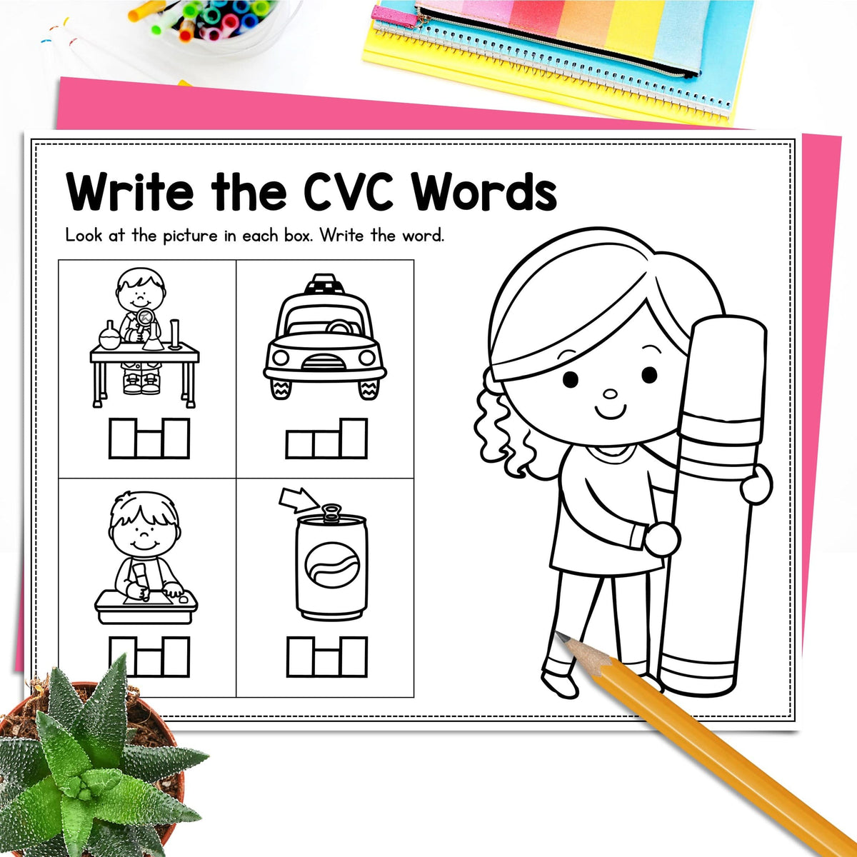 Buy3Get1 FREE B15 - CVC Word Worksheets, Phonics Books, Short Vowels T ...