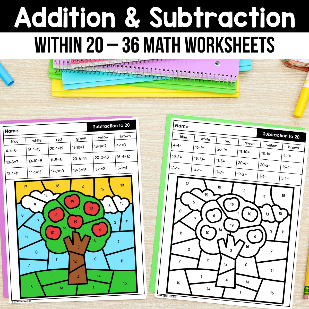 Addition and Subtraction within 20 – My Nerdy Teacher