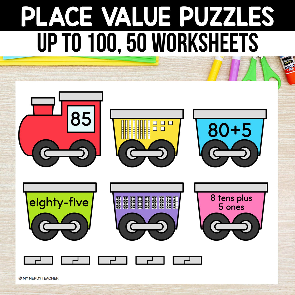 50 Place Value Craft - Numbers to 100 – My Nerdy Teacher
