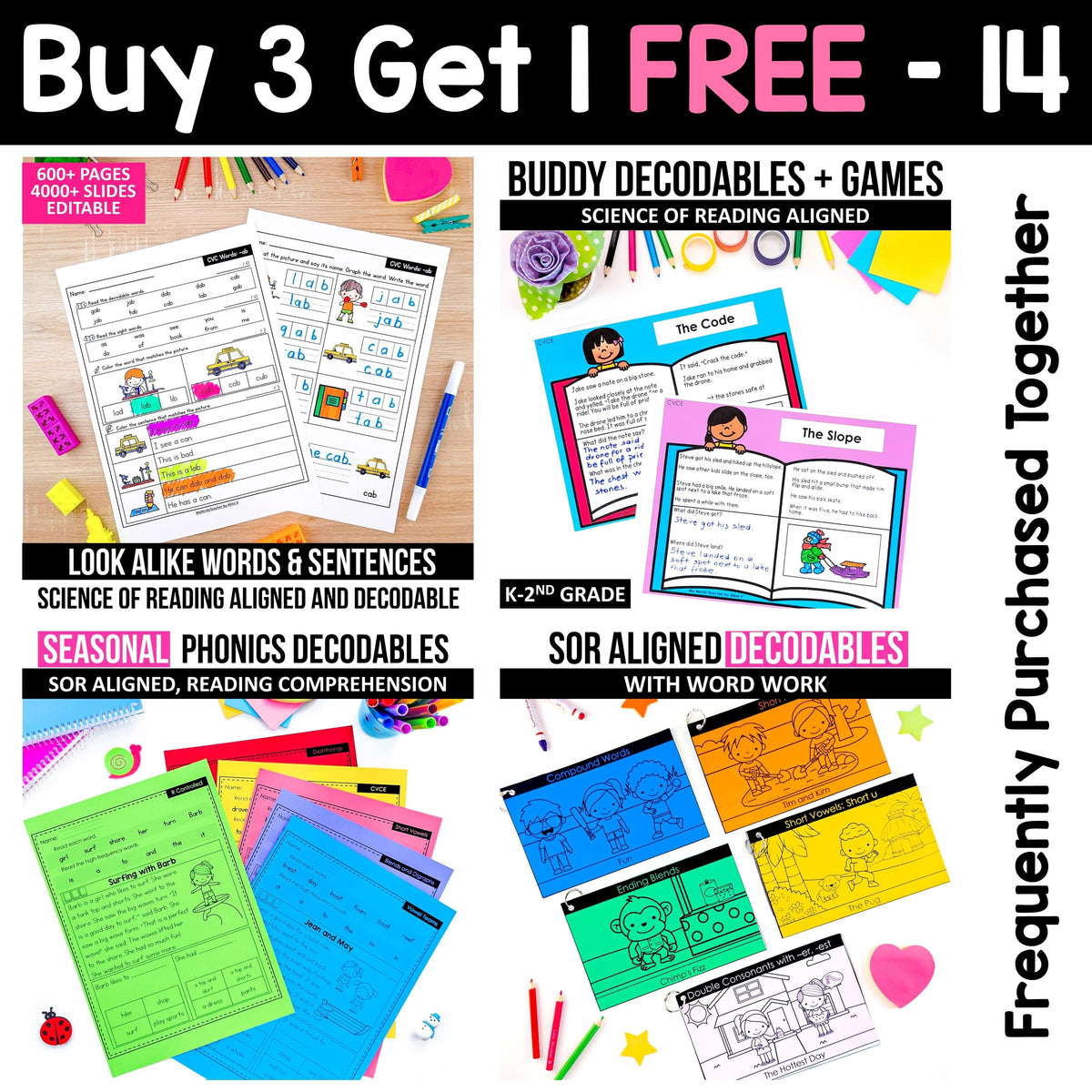 Buy3Get1 FREE B14 - Decodable Readers, Seasonal Passages, Buddy Decoda ...