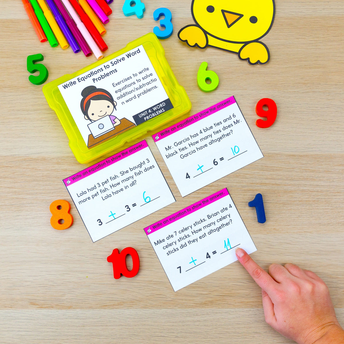 Word Problems - 1st Grade Math Task Cards, Centers, Games - CCSS Align ...
