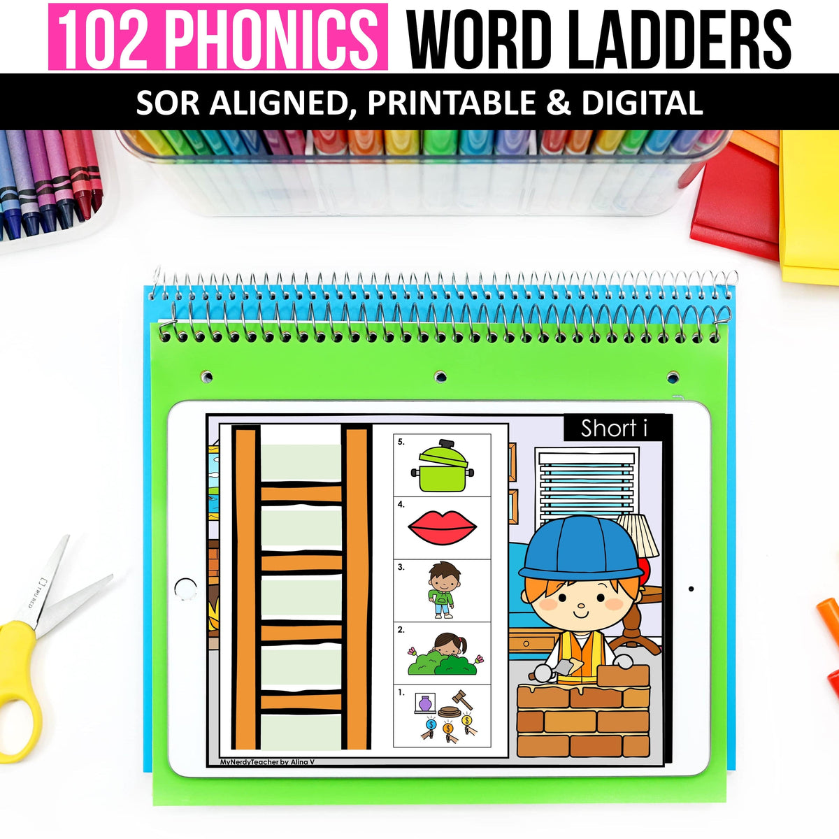 Buy3Get1 FREE B13 - Word Ladders, Decodable Puzzles, Mini Books, I Spy ...