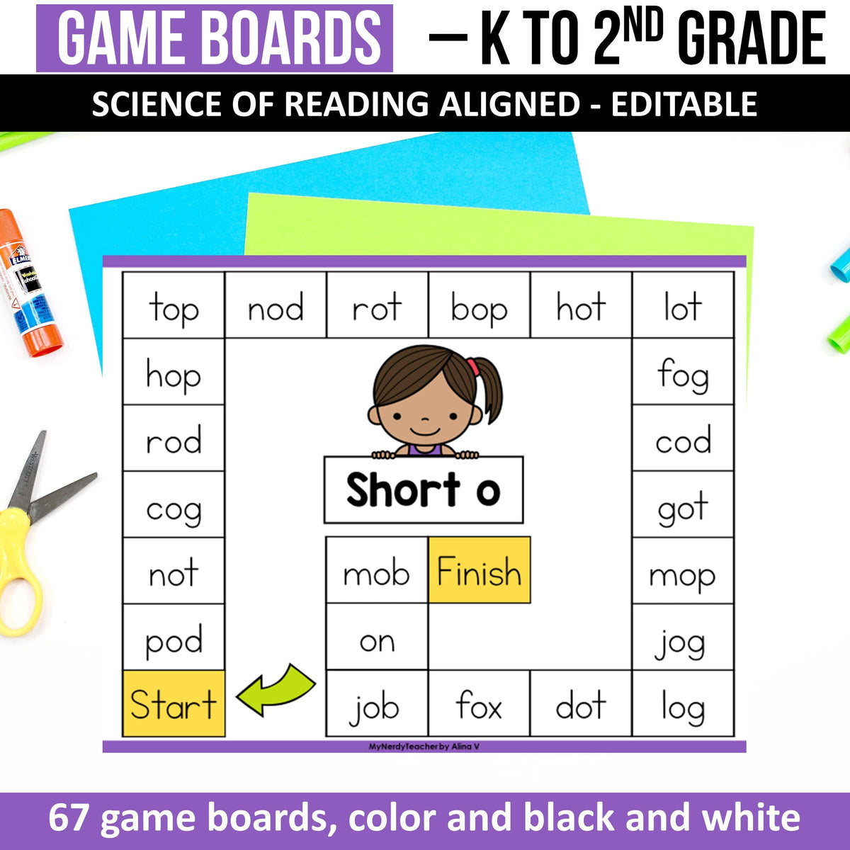 Science of Reading Game Board with Decodable Words (Editable) – My ...