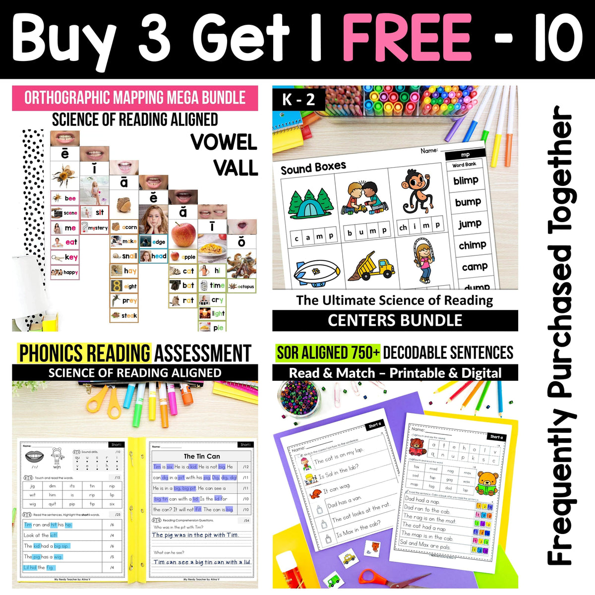 Buy3Get1 FREE B10 - Sound Wall, Literacy Centers, Phonics Assessment ...