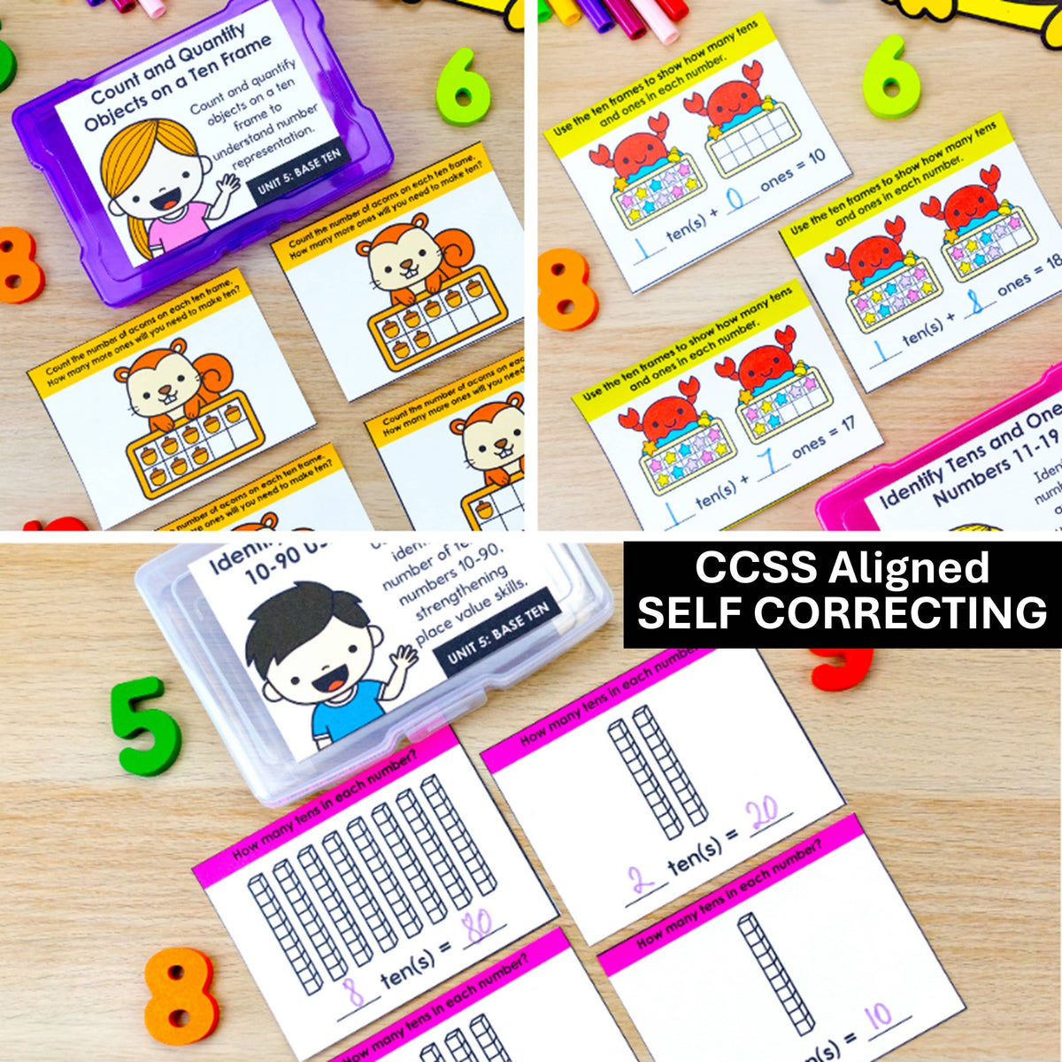 Base Ten - 1st Grade Math Task Cards, Centers, Games - CCSS Aligned ...