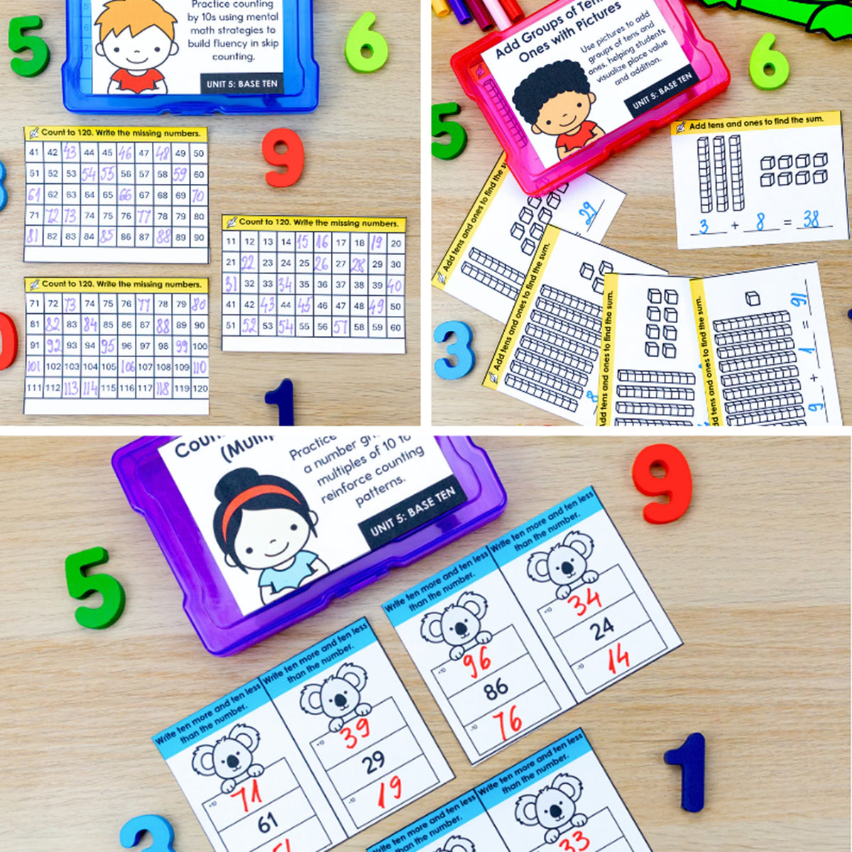 Base Ten - 1st Grade Math Task Cards, Centers, Games - CCSS Aligned ...