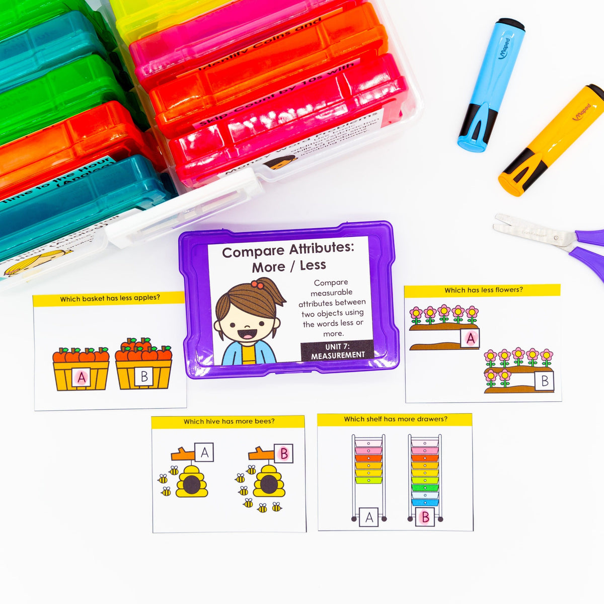 Measurement Kindergarten Math Task Cards - CCSS Aligned – My Nerdy Teacher