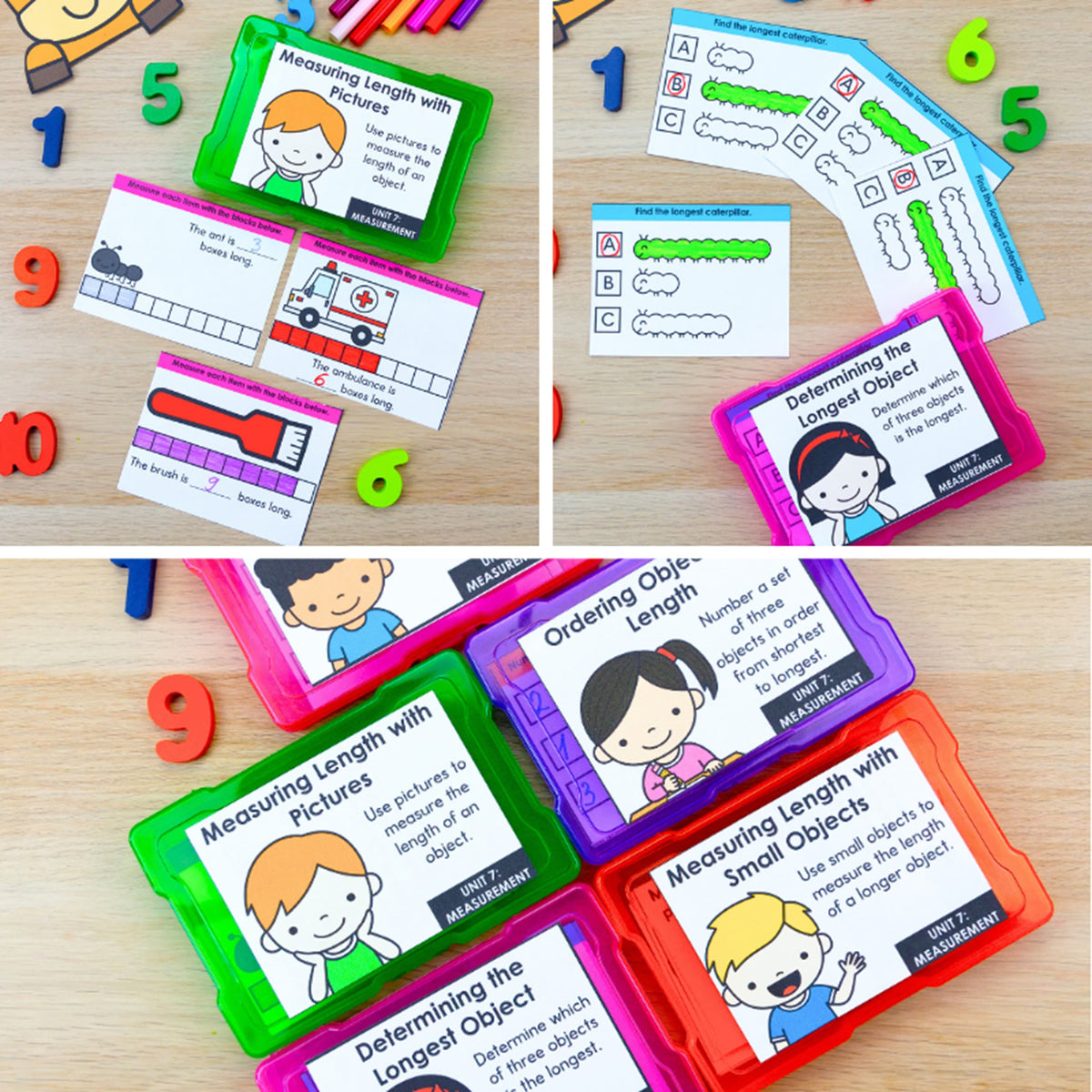 Measurement - 1st Grade Math Task Cards, Centers, Games - CCSS Aligned ...