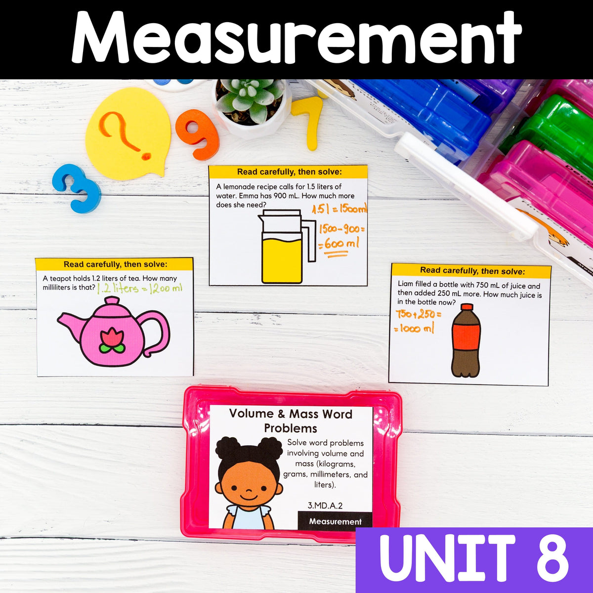 Measurement - 3rd Grade Math Task Cards - CCSS Aligned – My Nerdy Teacher