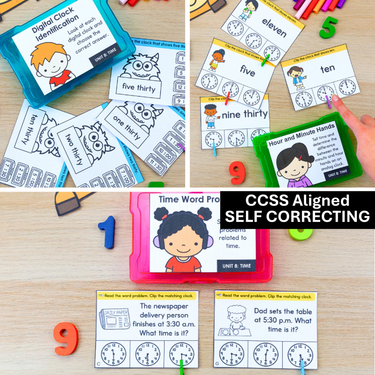 Time - 1st Grade Math Task Cards, Centers, Games - CCSS Aligned – My ...
