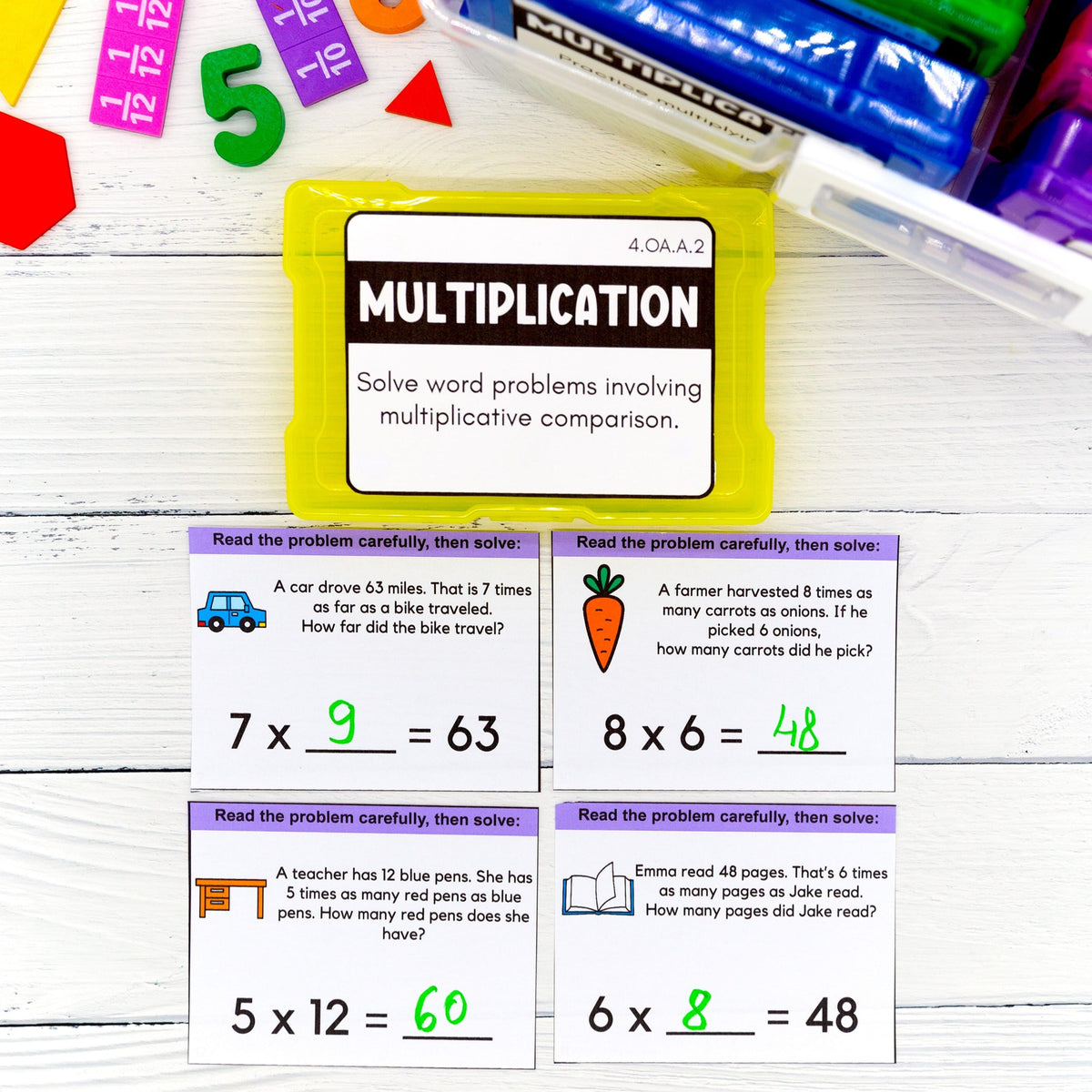 Multiplication - 4th Grade Math Task Cards - CCSS Aligned – My Nerdy ...