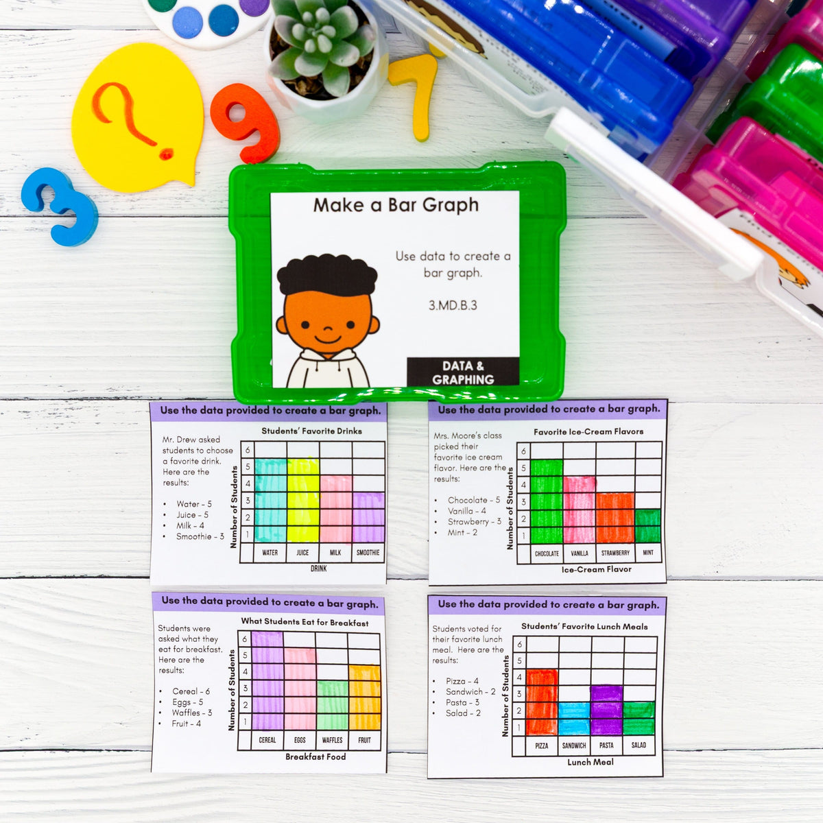 Data & Graphing - 3rd Grade Math Task Cards - CCSS Aligned – My Nerdy ...