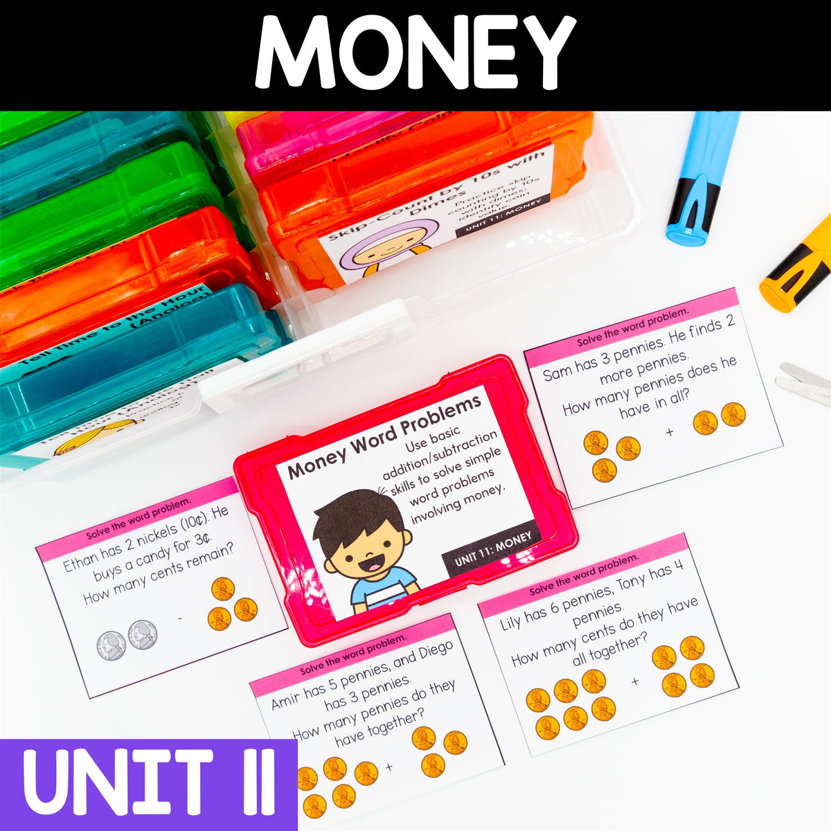 Money Kindergarten Math Task Cards - CCSS Aligned – My Nerdy Teacher