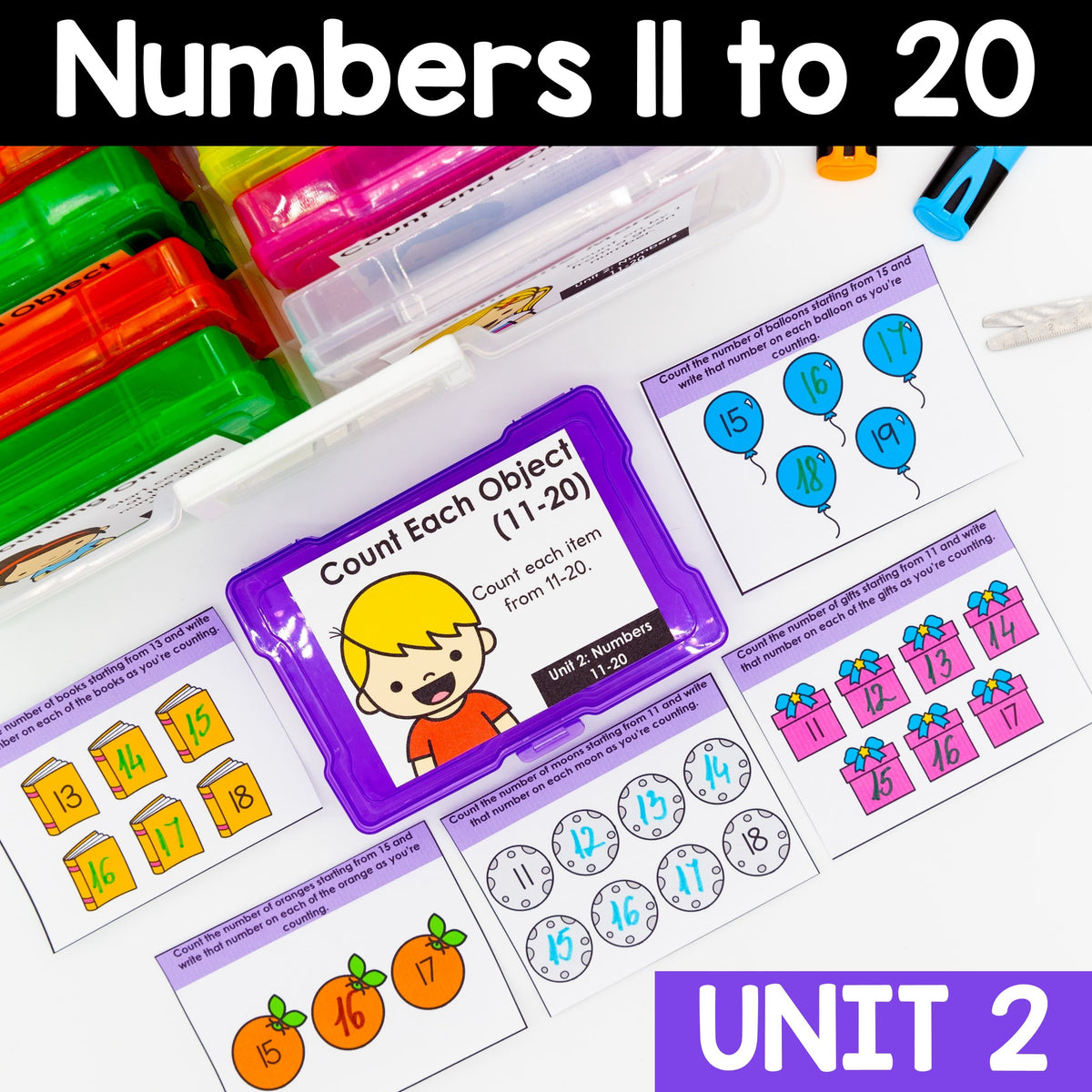 Numbers 1 to 20 Kindergarten Math Task Cards - CCSS Aligned – My Nerdy ...