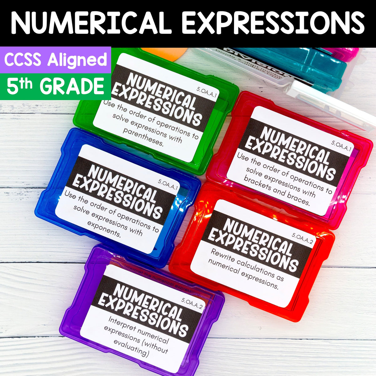 Numerical Expressions - 5th Grade Math Task Cards - CCSS Aligned – My ...