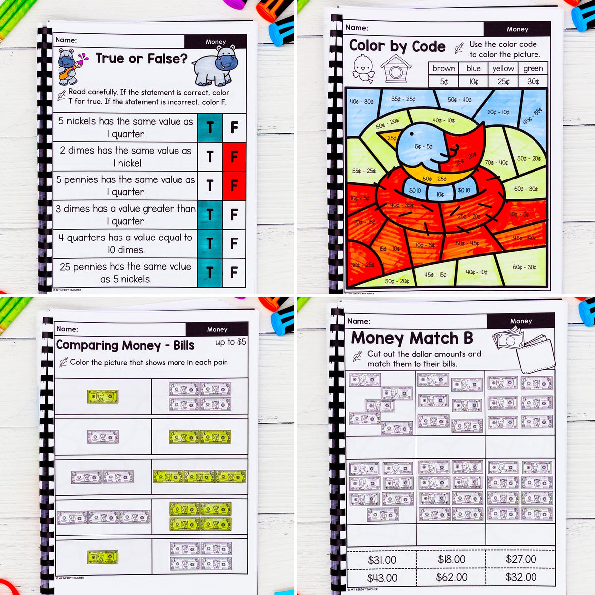 Money - 2nd Grade Math Worksheets – My Nerdy Teacher