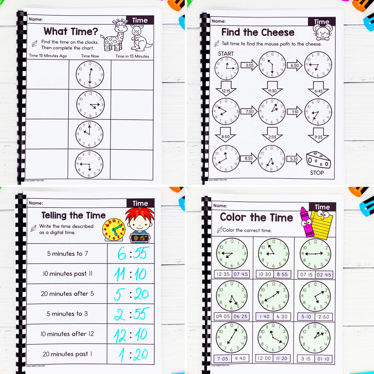 Time - 2nd Grade Math Worksheets – My Nerdy Teacher