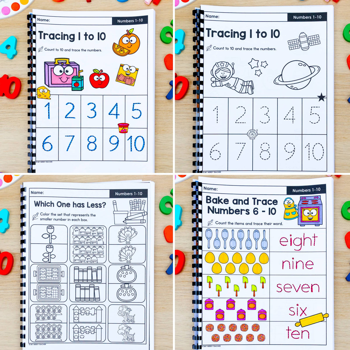 Numbers 1-10 - Kindergarten Math Worksheets – My Nerdy Teacher