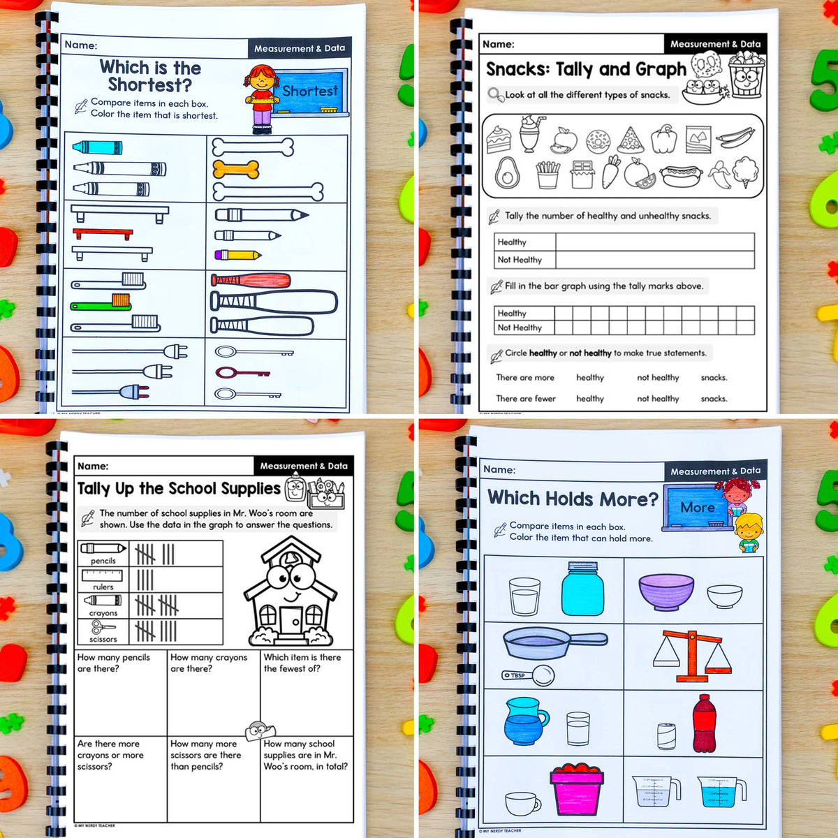 Measurement & Data - Kindergarten Math Worksheets – My Nerdy Teacher