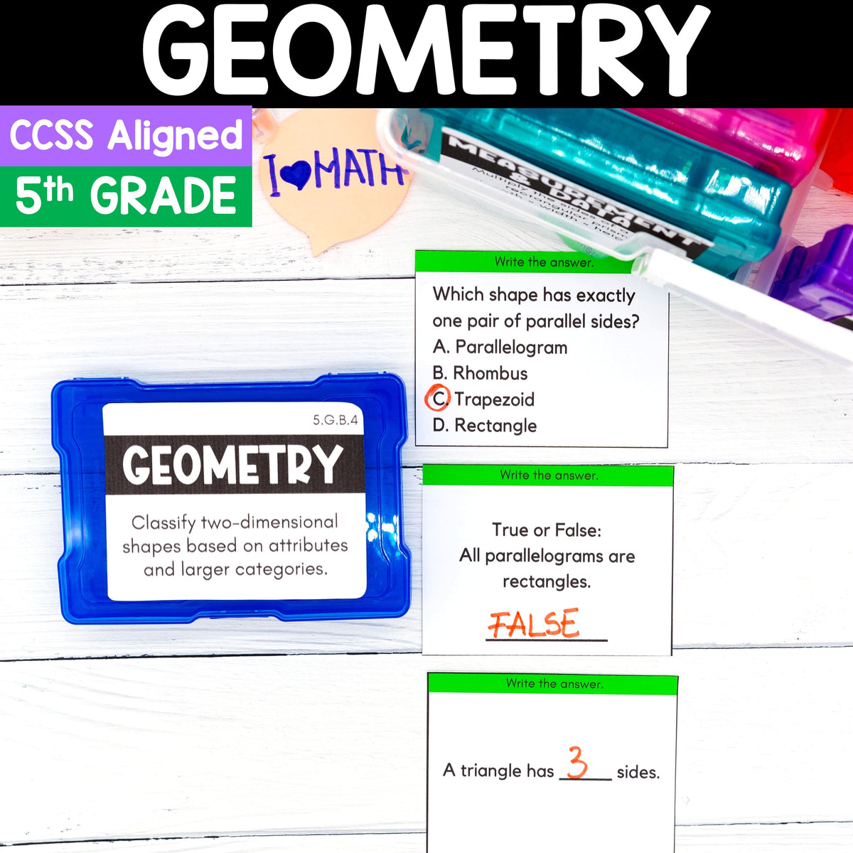 Geometry - 5th Grade Math Task Cards - CCSS Aligned – My Nerdy Teacher